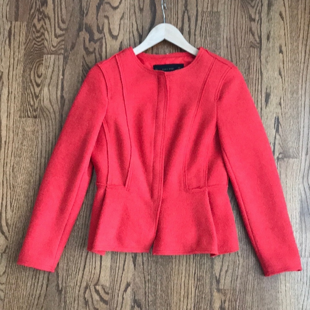 Zara Structured Jacket. Tweed-Like Fabric - Gem